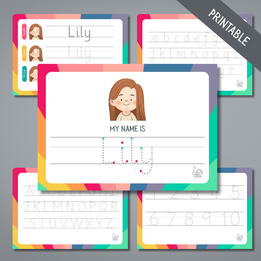 PRINTABLE Personalised Learn to Write Activity Pack – Hare & Tortoise ...